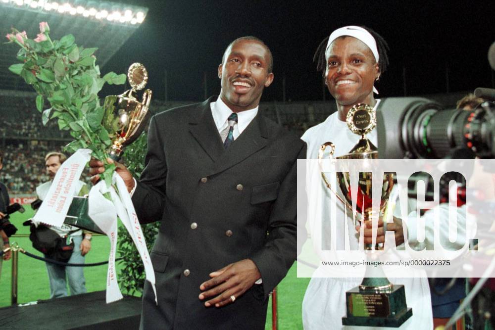 Linford Christie (Großbrittanien) und Carl Lewis (USA) nehmen Abschied ...