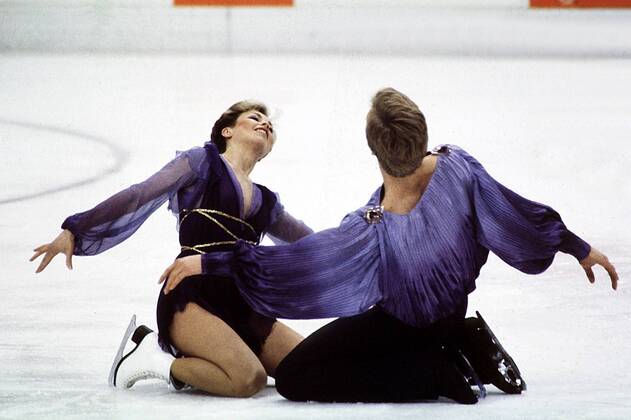 Die Olympiasieger Jane Torville und Partner Christopher Dean bei ihrer ...