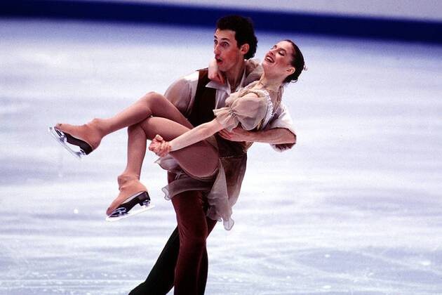 Galit Chait mit Partner Sergey Sakhnovsky aus Israel in Pose auf dem ...