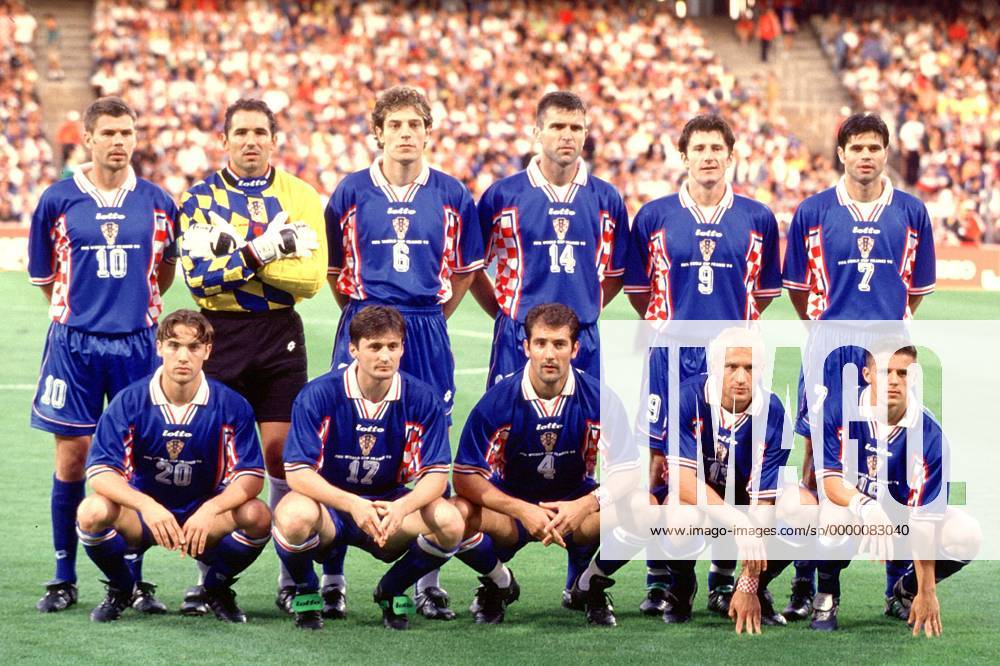 Die kroatische Elf h.R.v.l.: Kapitän Zvonimir Boban, Nationaltorhüter ...