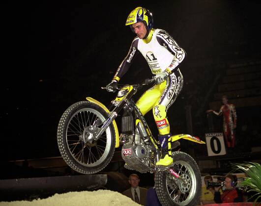 Steve Colley auf seiner Gas Gas Motorsport Herren Trial Indoor Weltcup ...
