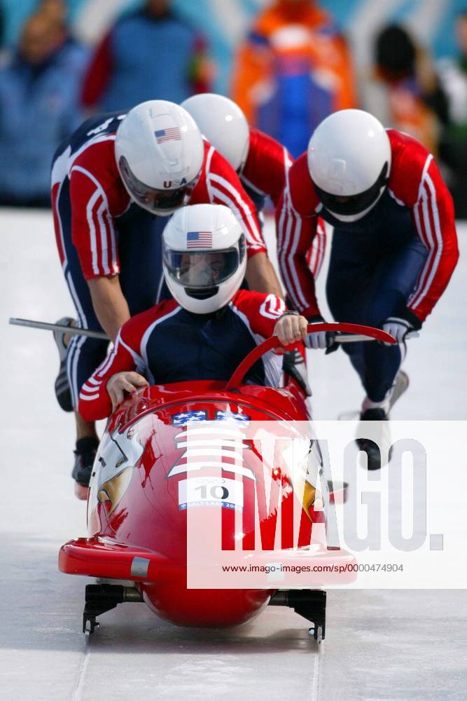 Pilot Todd Hays, Randy Jones, Bill Schuffenhauer und Garrett Hines Bobsport OS Winter Herren