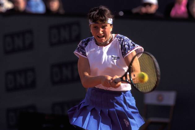 Iva Majoli (Kroatien) - beidhändige Rückhand Tennis Damen Ericsson Open ...