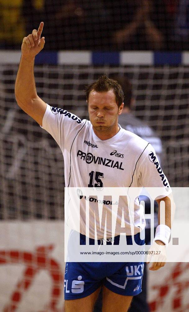 Lars Christiansen (Flensburg) erleichtert Handball 1. BL Herren DHB ...