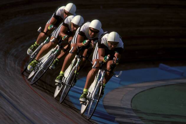 Australien-Vierer: Brett Aitken, Stephen McGlede, Shaun O Brien und ...