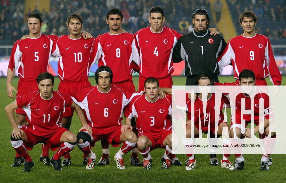 Mannschaftsbild Türkei U21, hinten v.li.: Suat Usta, Hamit Altintop ...
