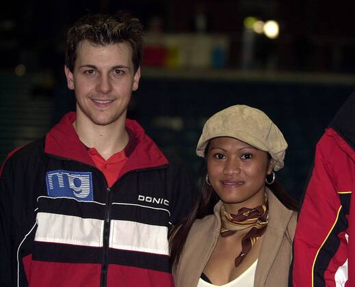 Timo Boll und seine Freundin Rodelia Jacobi Tischtennis LM Herren ...