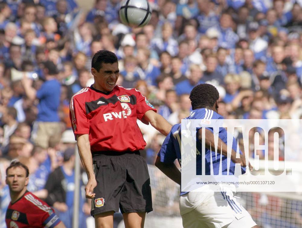 Lucio gegen Asamoah Fußball 1. BL Herren Saison 2003 2004, FC Schalke 04 - Bayer 04 Leverkusen