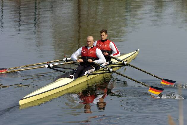 Andreas Hajek (li.) und Max Schramm (beide HRV Böllberg Nelson beide ...