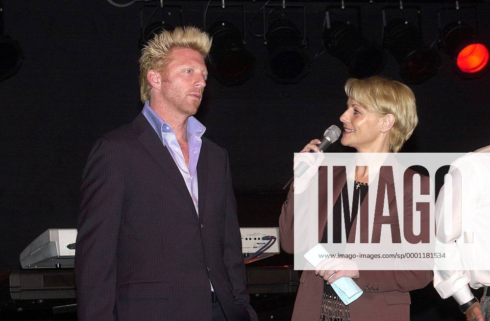 Boris Becker wird von RTL-Moderatorin Birte Karalus (beide Deutschland ...
