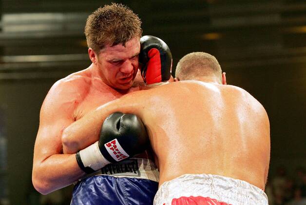 Timo Hoffmann (Deutschland, li.) gegen Bob Mirovic (Australien) Boxen ...