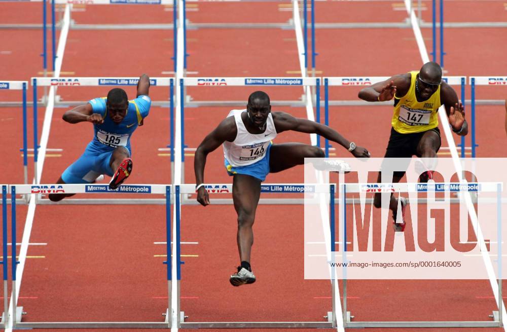 110m Hürden: Ladji Doucoure (Frankreich, Mitte) vor Arend Watkins (USA ...