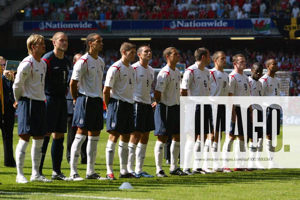 Mannschaftsbild England, v.li.: David Beckham, Torwart Paul Robinson ...