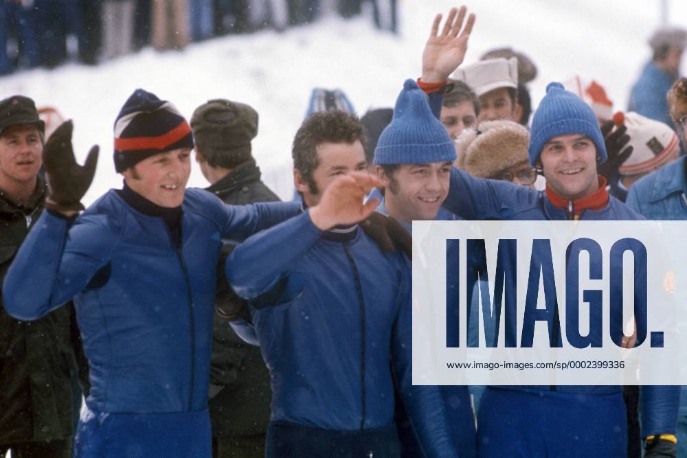 Olympiasieger Viererbob v.li.: Bernhard Germeshausen, Meinhard Nehmer, Jochen Babock und Bernhard