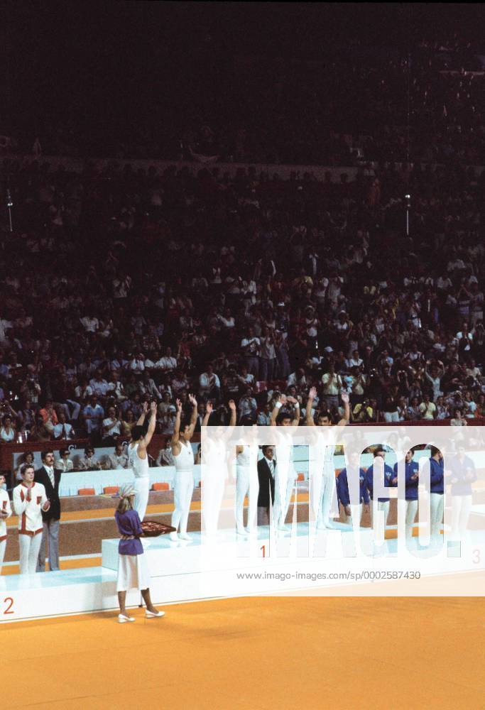 Japan ist Olympiasieger 1976 im Teamwettbewerb: Sawao Kato, Shun ...
