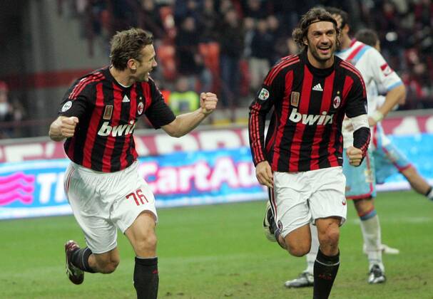Andriy Shevchenko und Paolo Maldini - Torjubel Fußball Herren Serie A ...