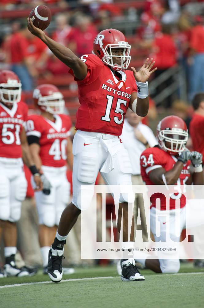 Rutgers quarterback Jabu Lovelace in warmups during a NCAA Big East ...