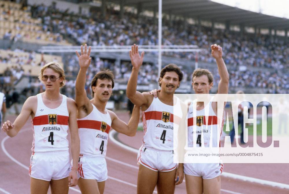 4x400m Staffel BR Deutschland, v.li.: Hartmut Weber, Lothar Krieg ...