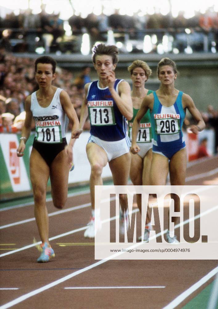 400m Hallen DM 1991 in Dortmund, v. li.: Sandra Seuser, Katrin Schreiter, Annett Hesselbarth und