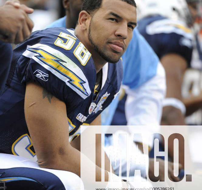 20 DEC 2009: Marques Harris of the San Diego Chargers sits on the bench ...