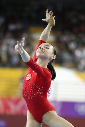 Tan Sixin, CHN, during the women s apparatus final at the first Youth ...