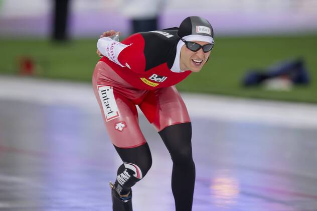 Lucas MAKOWSKY of Canada competes in the men 10000m Division A during ...