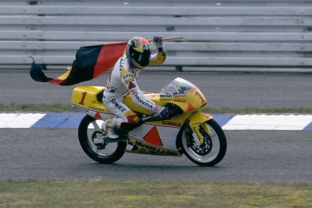 Dirk RAUDIES, Deutschland, Motorradfahrer, 125ccm-Klasse, Brustbild ...