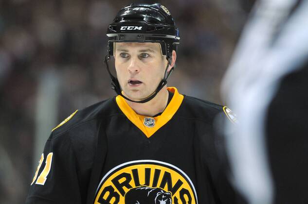 13 January 2011:Boston Bruins center Marc Savard 91 comes out of the ...