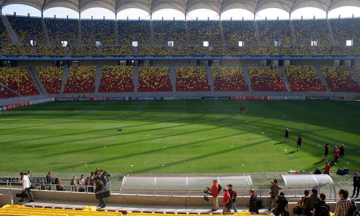 Bucharest National Arena stadium with capacity 55000 seats, day before ...