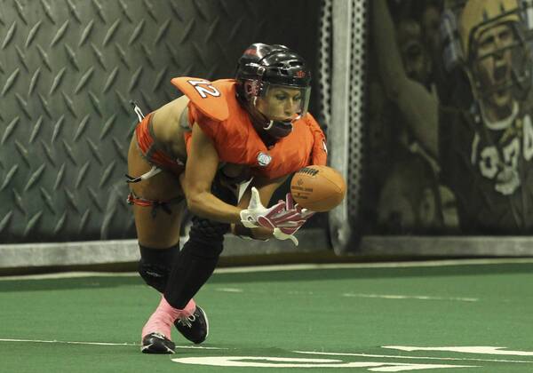 : Breeze running back Tiffani Powers during the Lingerie Football League game between the Cleveland