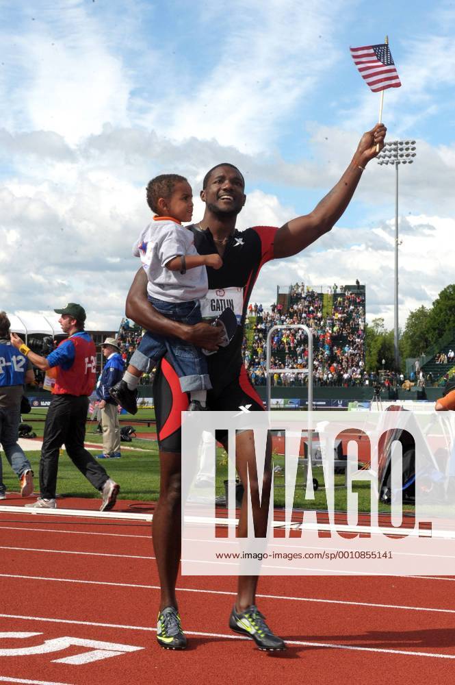 Justin Gatlin with his son Jace Gatlin - 2012 Track and Field - U.S ...