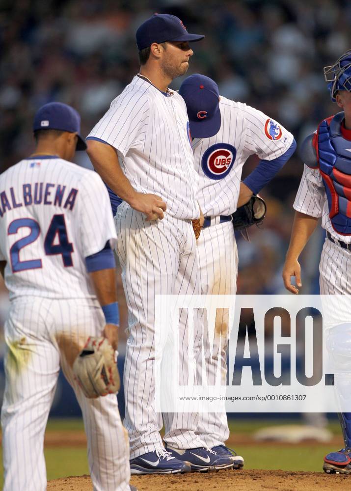 June 26, 2012 - Chicago, IL, USA - Chicago Cubs Randy Wells is removed ...