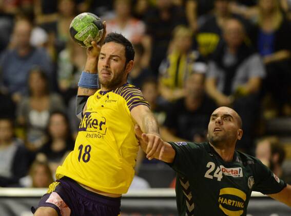 Handball Bundesliga HBL 20.03.2011 Berlin Max Schmeling Halle Füchse Berlin (gelb) geg HSV Hamburg