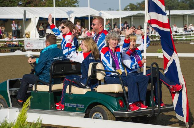 Paralympic medal-winning Equestrians Sophie Christiansen, Deborah ...