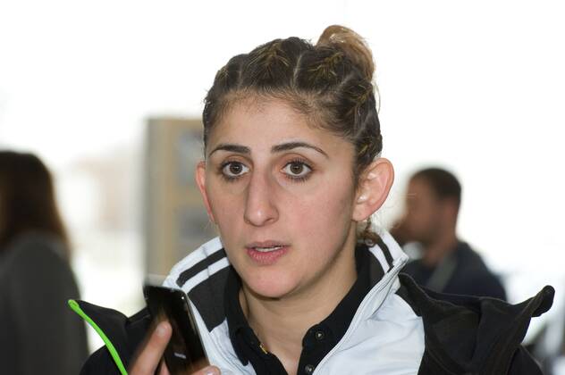 Boxerin Rola EL-HALABI beim offiziellen Pressetraining vor ihrem ...