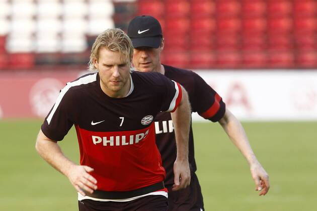 Egid Kiesouw of PSV, Ola Toivonen of PSV during the training camp of ...