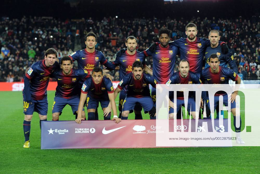 Primera Division 2012 2013 - Mannschaftsfoto FC Barcelona (Barca), hi.v ...