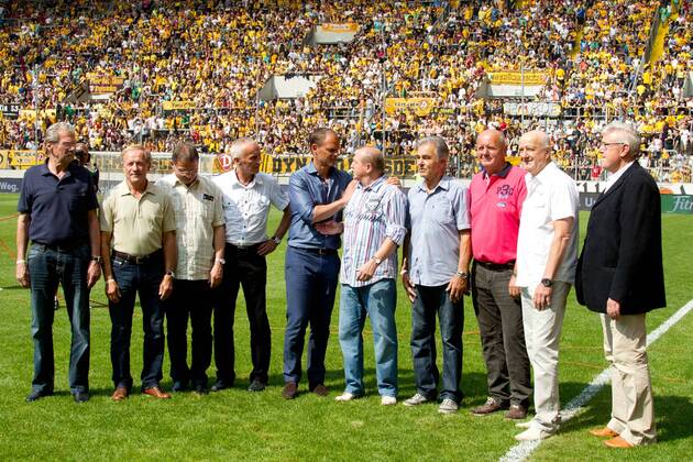 V.li. Peter Meyer,Gert Heidler,Frank Richter,Reinhard Häfner,Trainer ...