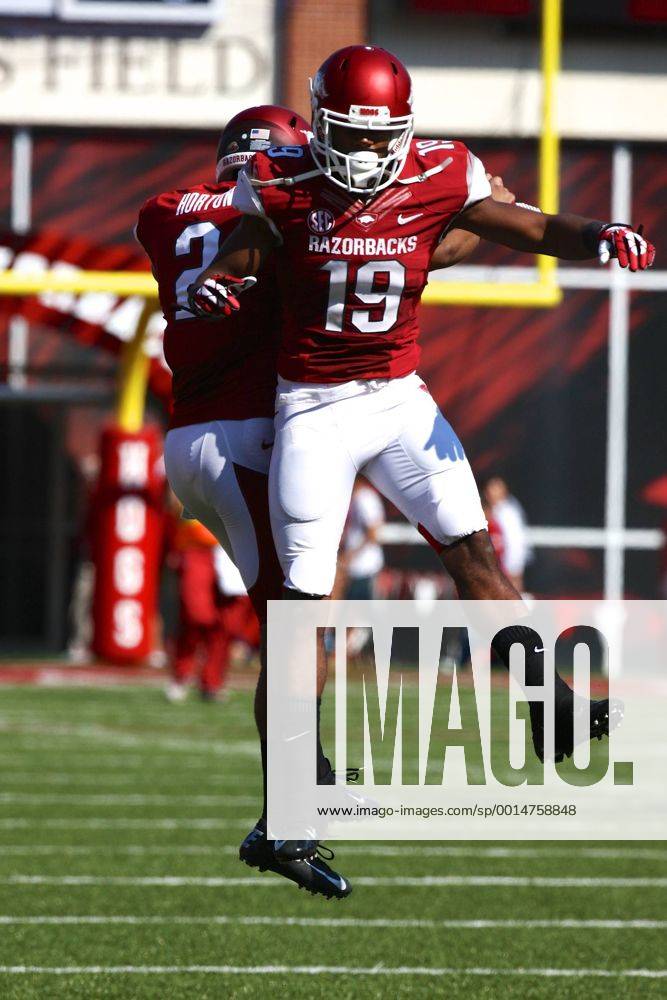 Oct. 12, 2013: Arkansas wide receivers Julian Horton 2 and Javontee ...