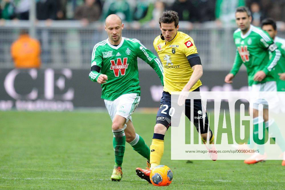 Renaud Cohade vs Edouard Butin FOOTBALL : Saint Etienne vs Sochaux - Ligue