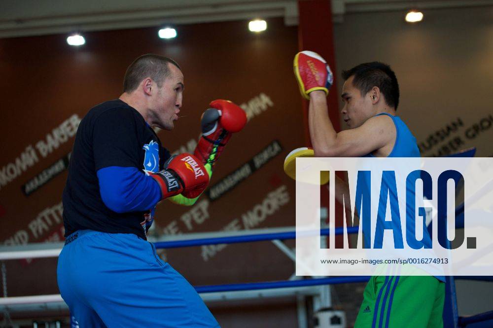 Moscow, Russia - An open training session of world champion in the ...