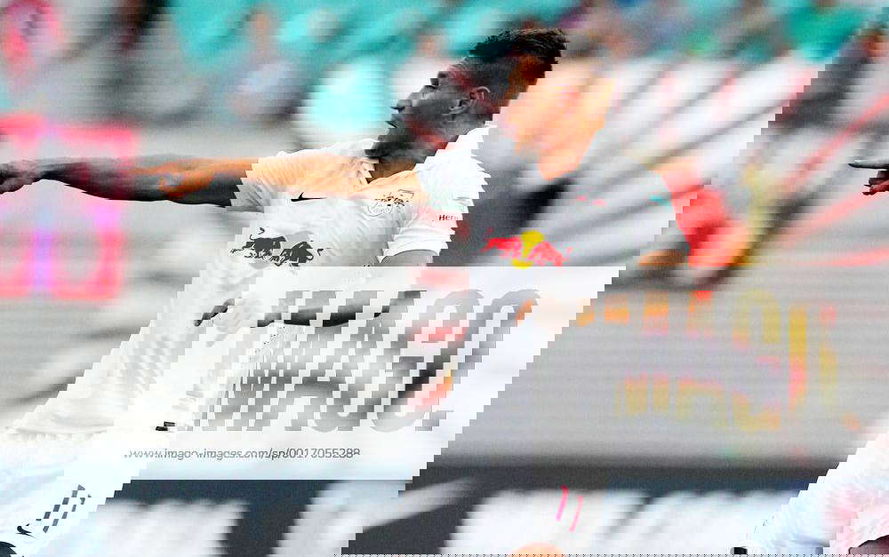 Daniel Frahn zeigend Aktion Oberkoerper Oberkörper Fußball Fussball ...