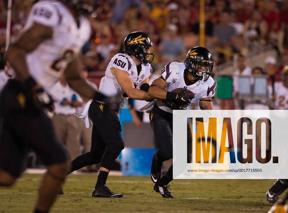 Los Angeles, CA..Arizona State running back DJ Foster takes the handoff ...