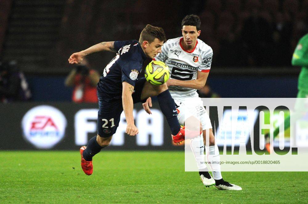 LUCAS DIGNE (psg) - Vincent PAJOT (ren) FOOTBALL : Paris SG vs Rennes ...