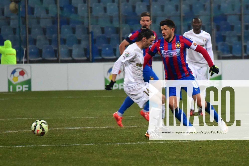 February 18, 2015: Cristian Tanase 10 of Steaua Bucharest and Vincent ...