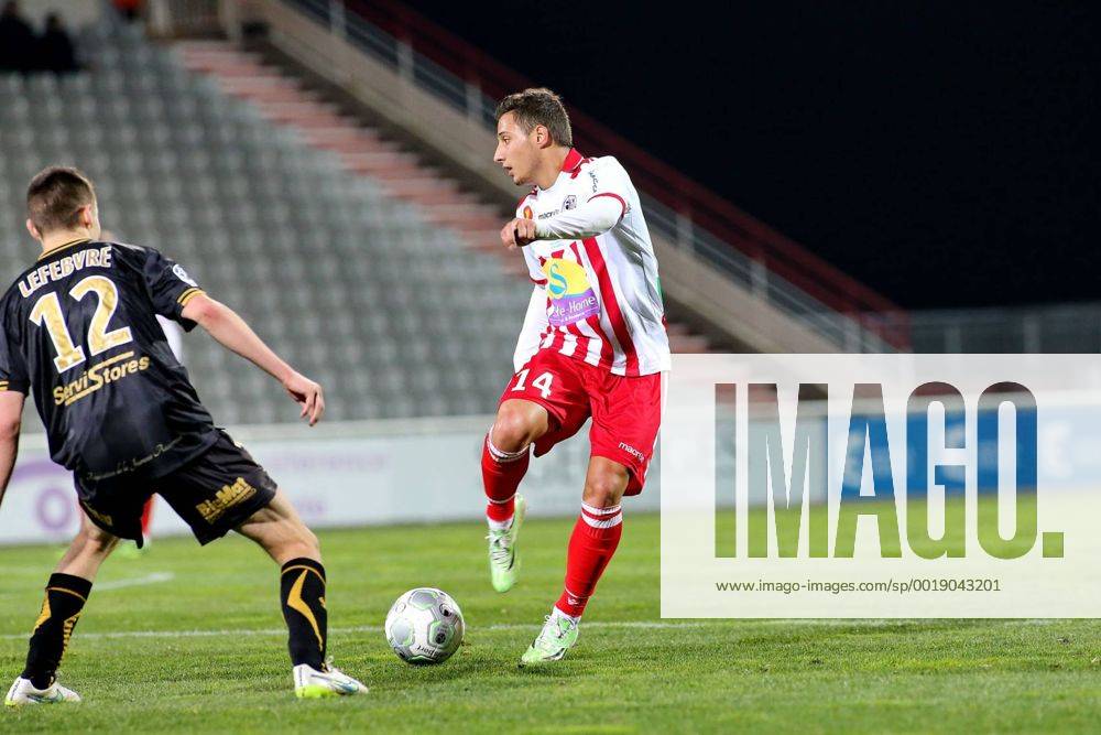 Hugo Videmont vs Gregoire Lefevre FOOTBALL, France: AC Ajaccio vs AJ ...