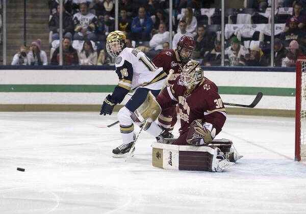 : Boston College goaltender Thatcher Demko during NCAA, College League ...