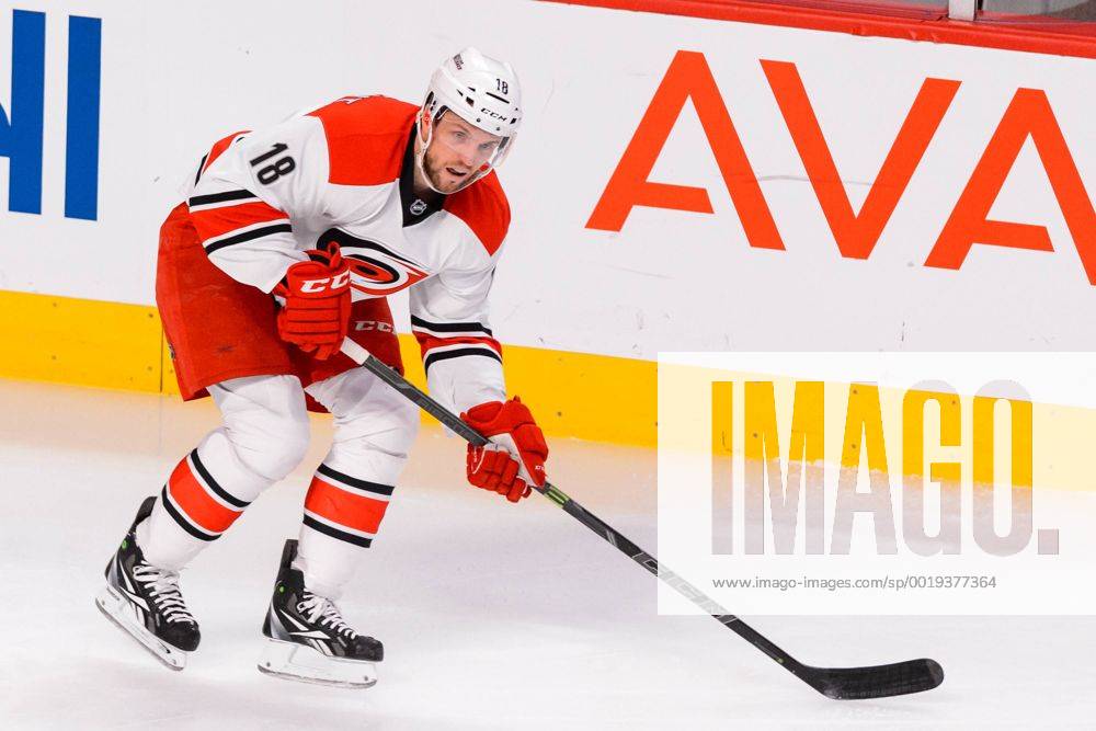 19 March 2015: Jay McClement 18 of the Carolina Hurricanes skates ...