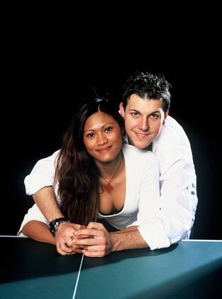 Timo Boll mit Ehefrau Rodelia