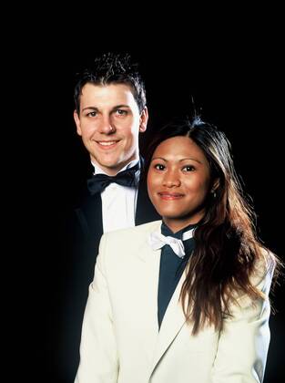 Timo Boll mit Ehefrau Rodelia